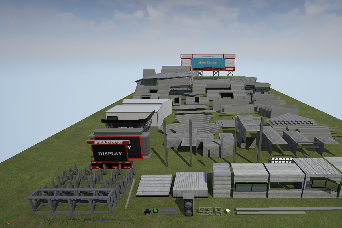 Modular Stadium Kit For Game Engines, an Architecture 3D Model by ...