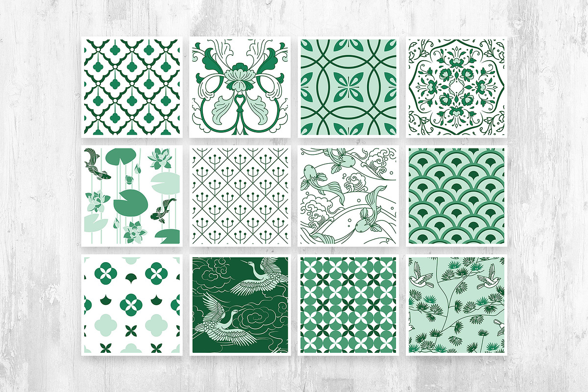 Chinese Ceramic Patterns, a Pattern Graphic by AsianElements