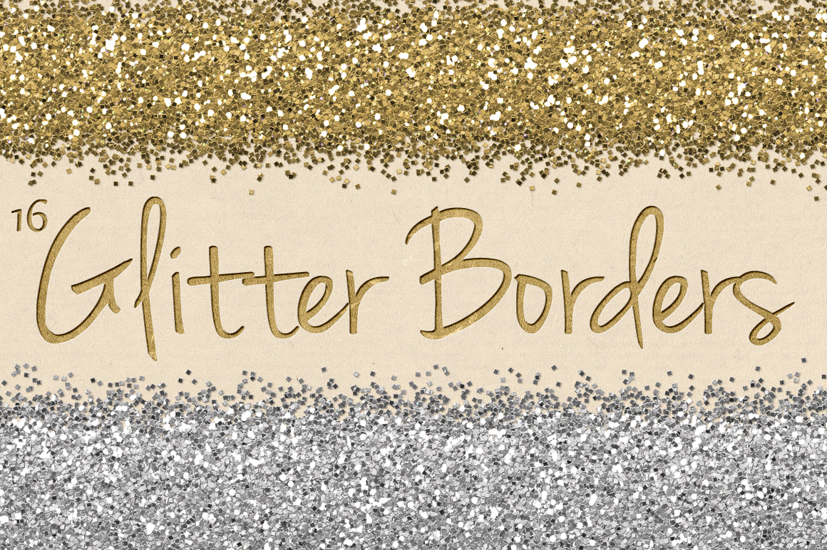 Digital Glitter Borders Clipart Pack, an Object Graphic by Paper Element