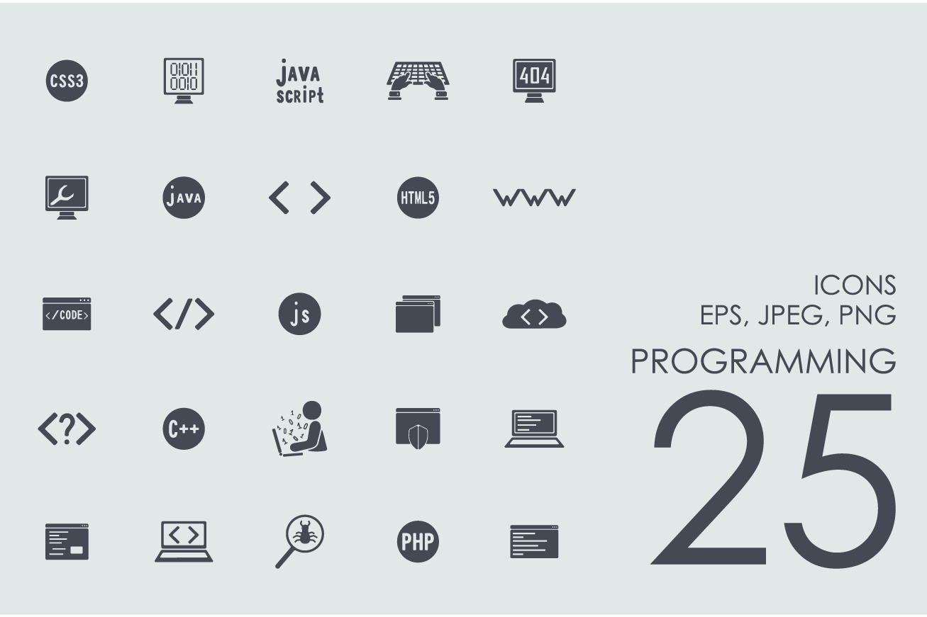 25 programming icons | Icons ~ Creative Market