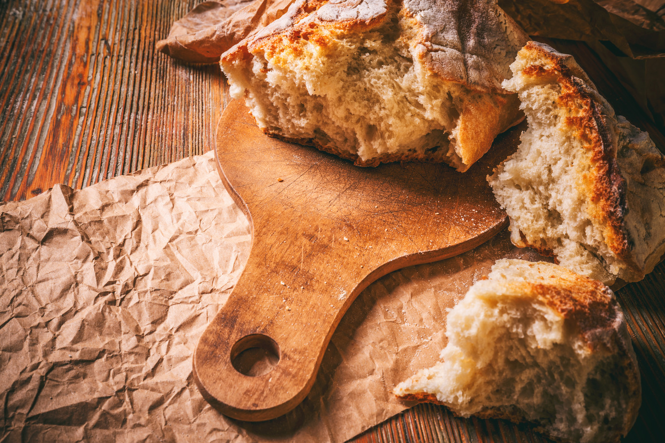 Broken pieces of bread containing bread, background, and food, a Food ...