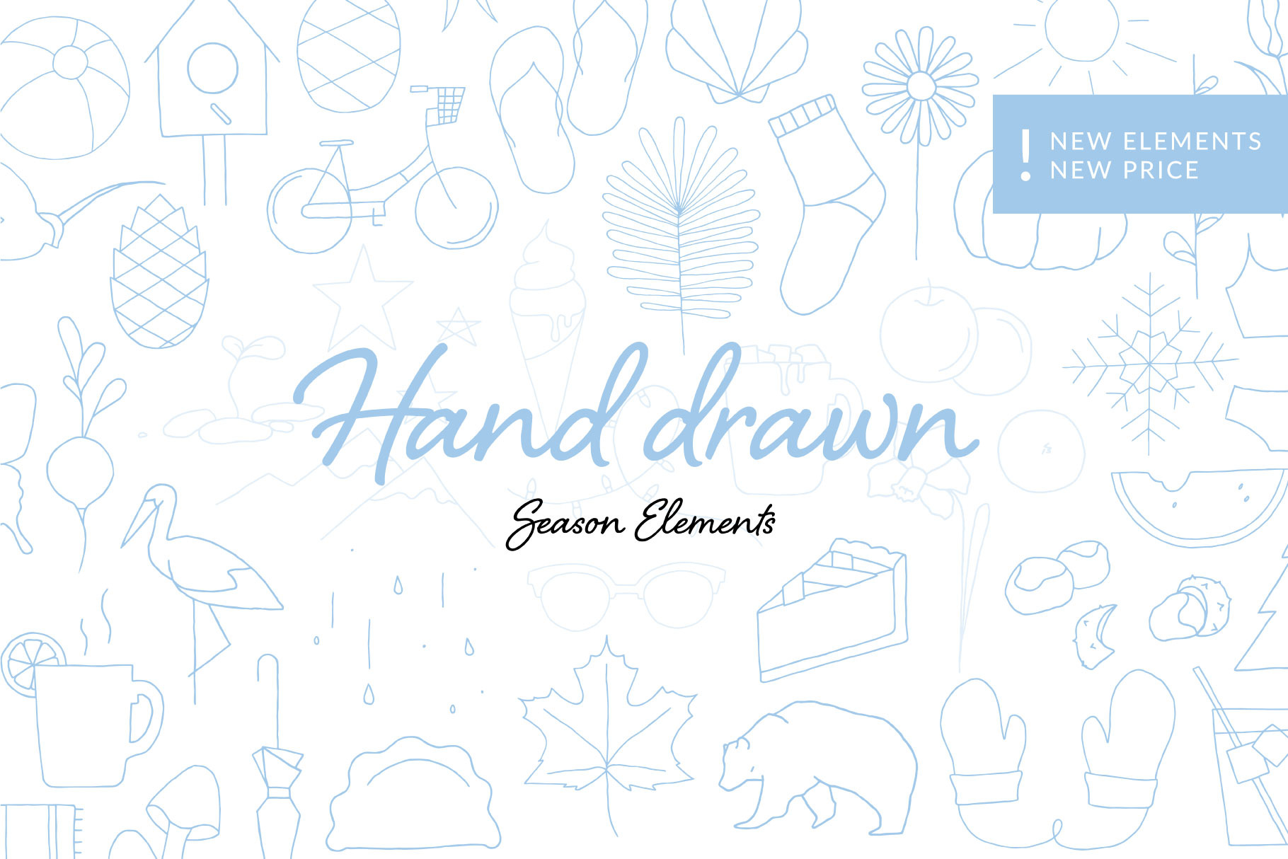 Hand drawn - Seasons Elements, a Seasonal Illustration by Anchors_and ...