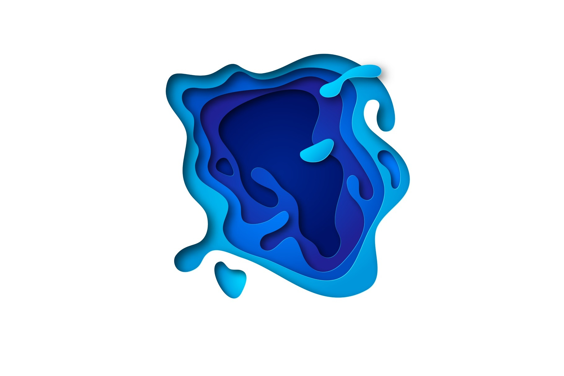 Abstract blue paper cut shape, a Technology Illustration by kotoffei