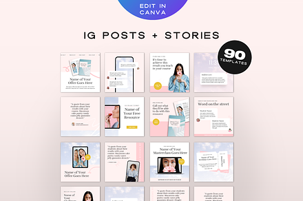 Instagram Post & Story Bundle Canva, a Social Media Template by Pixel ...