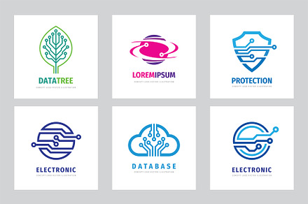 Electronic Technology Logo Set, a Branding & Logo Template by serkorkin