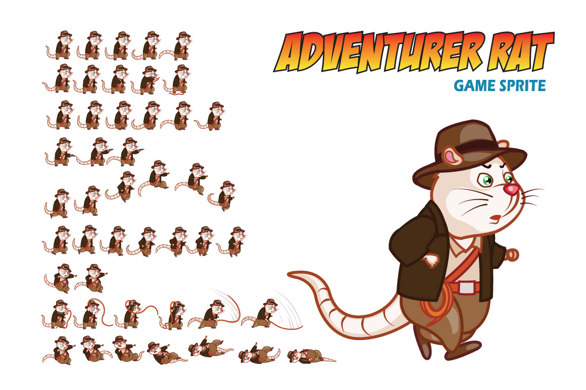 Adventurer Rat Game Sprite, an Animal Illustration by Silpin