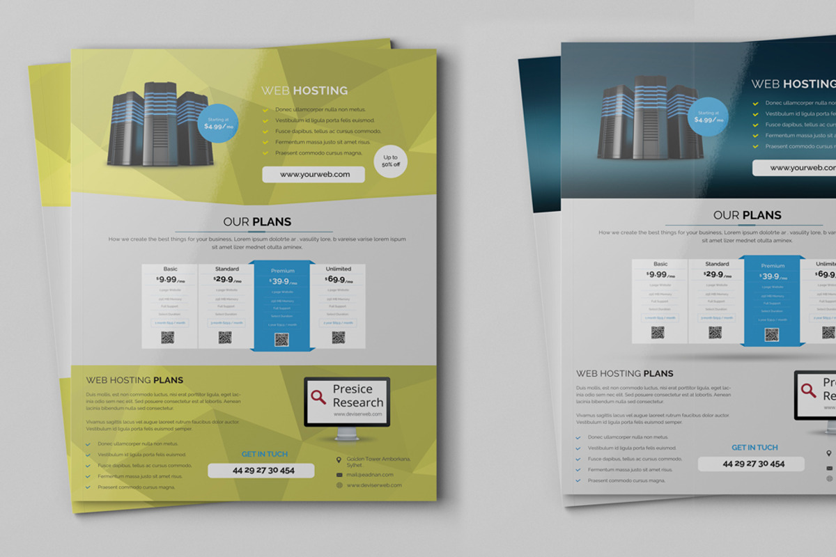 Web Hosting Flyers Template, a Flyer Template by Design_Space