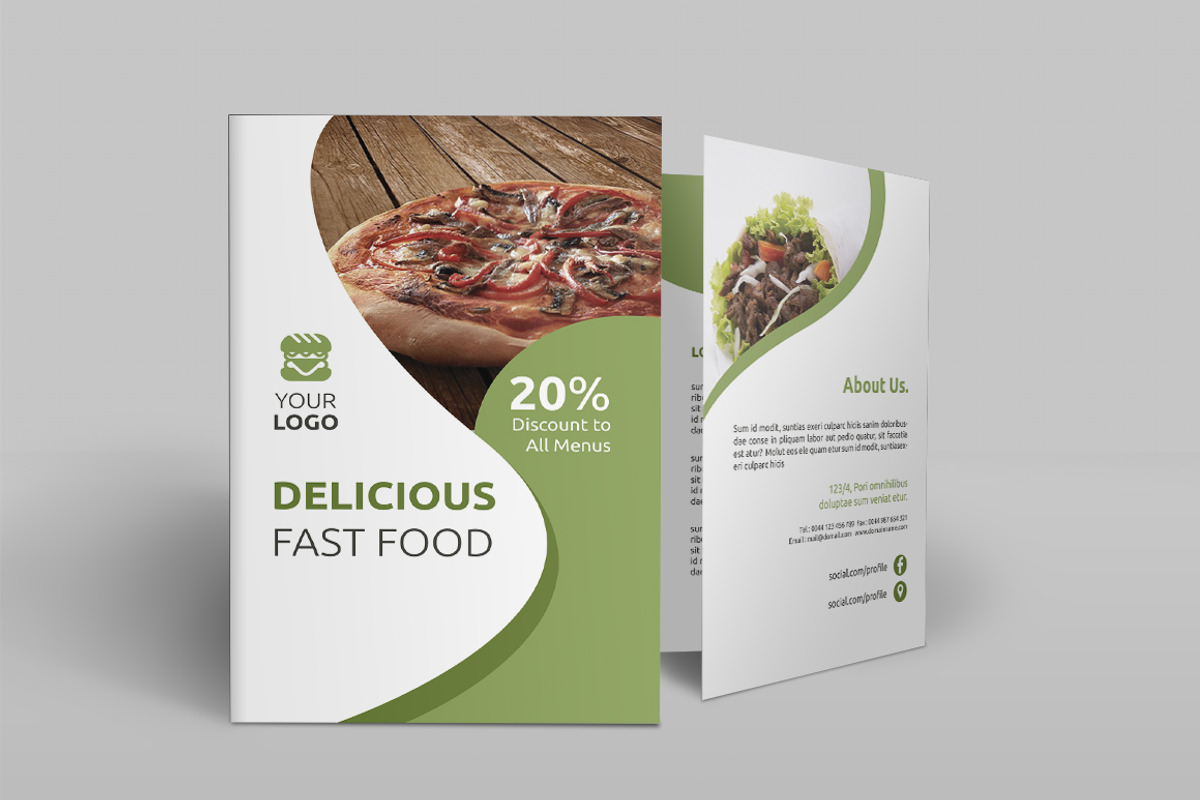 Fast Food Bi-Fold Brochure, a Brochure Template by Creatricks