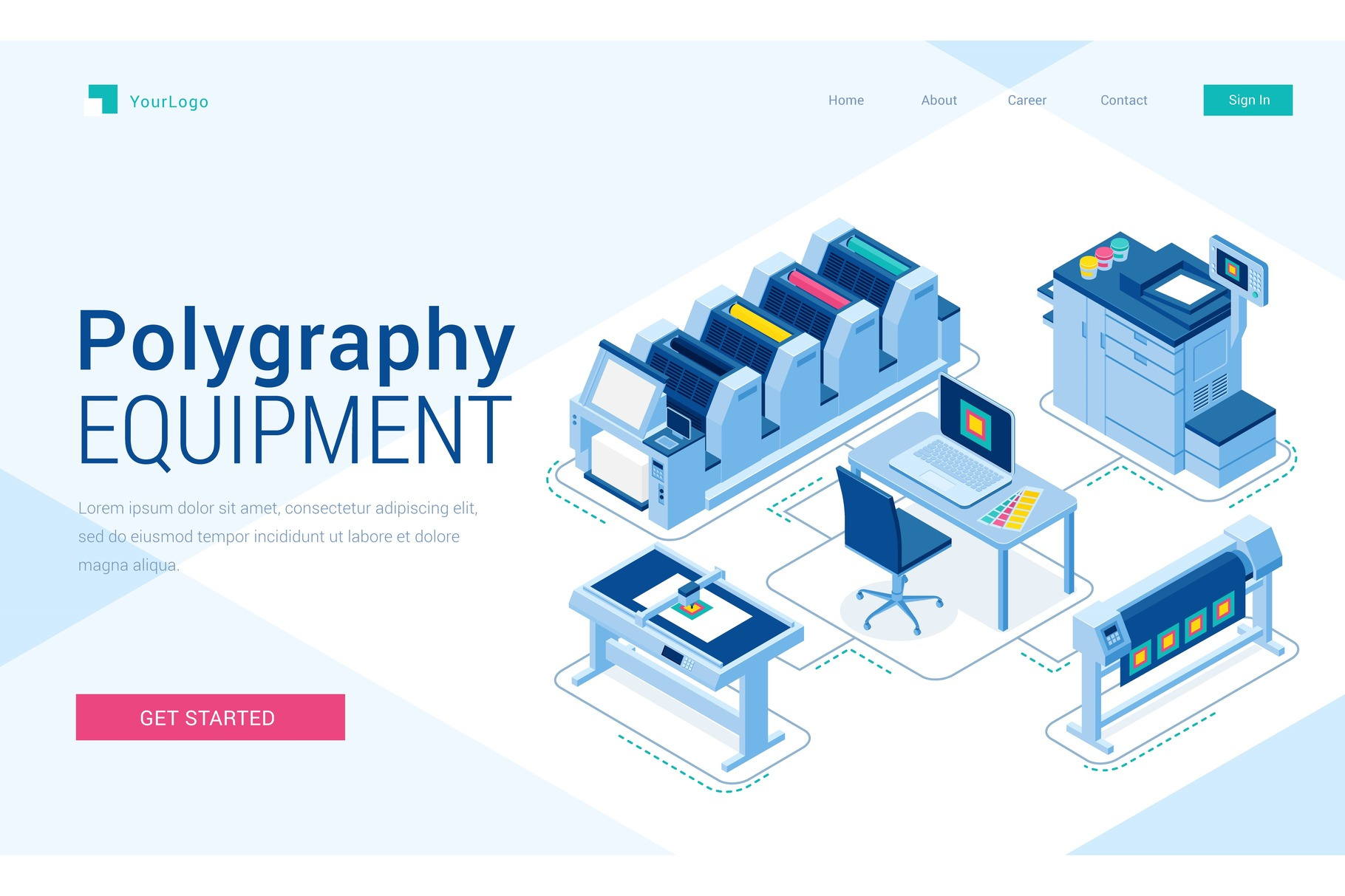 Vector banner of polygraphy, a Technology Illustration by art PVP - market