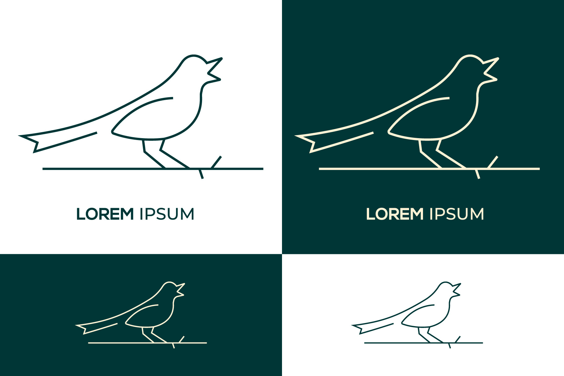 Line art icon logo of a singing bird, a Branding & Logo Template by ...