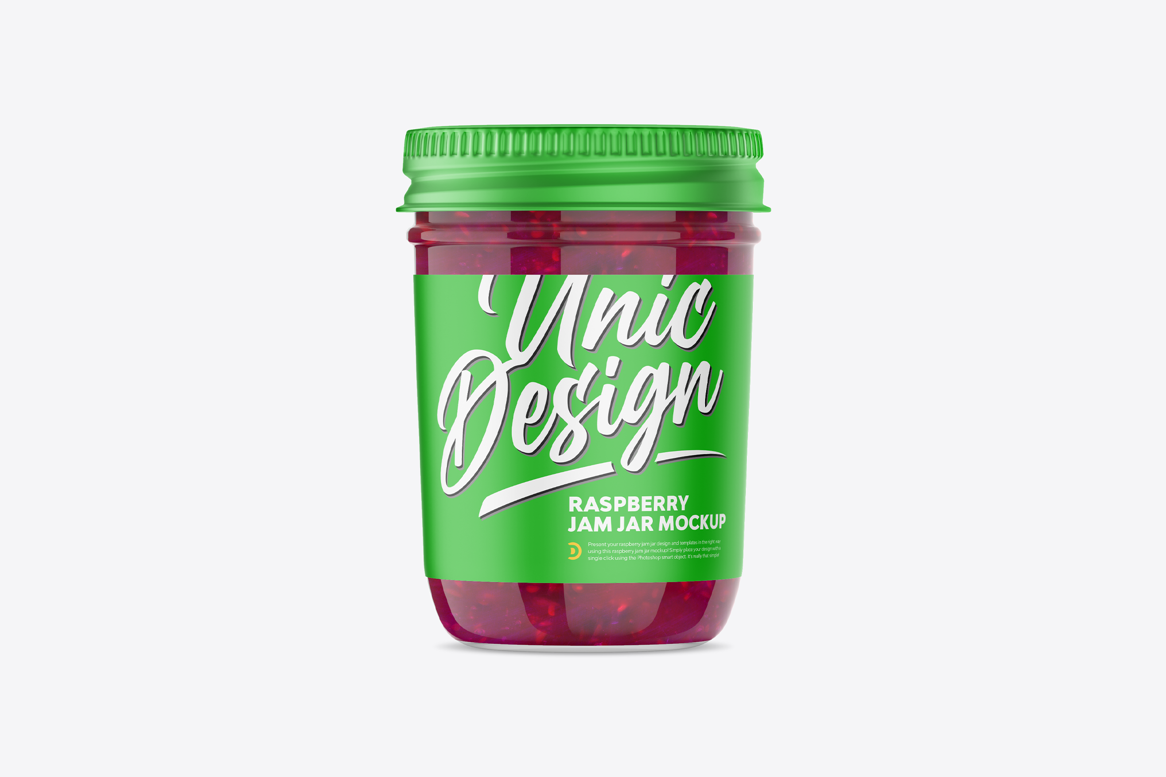 Raspberry Jam Jar Mockup, a Product Mockup by UnicDesign