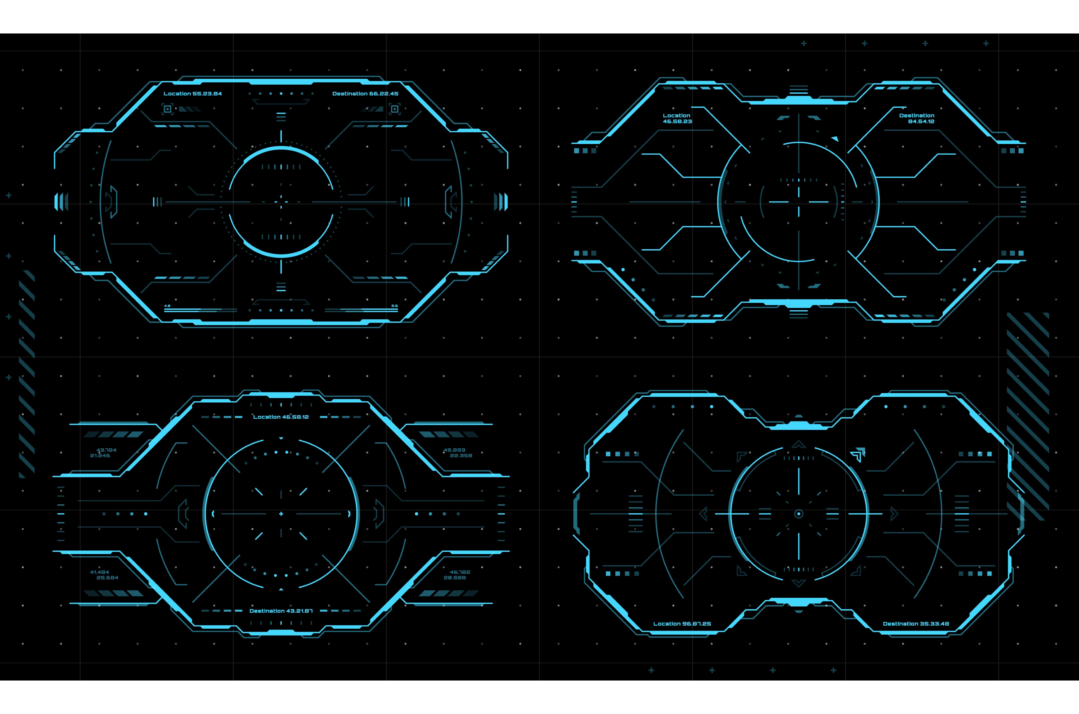 HUD aim control target frames | Illustrations ~ Creative Market