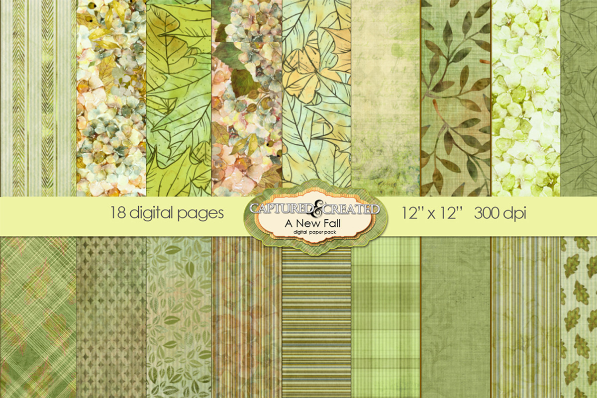 A New Fall Digital Paper Pack, an Object Graphic by Captured and Created