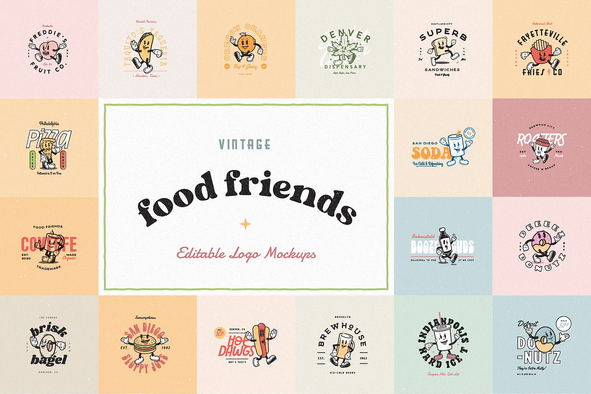 Food Friends Editable Logo Templates, a Branding & Logo Template by Staple.