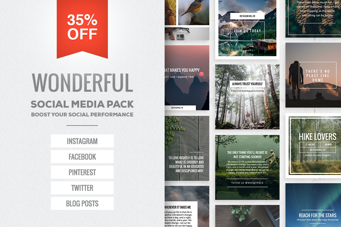 Wonderful Social Media Pack, a Social Media Template by DESIGN HQ