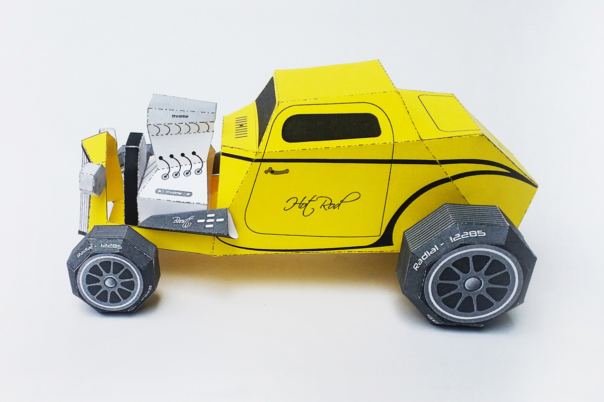 DIY Hotrod Car - 3d papercraft, a Templates & Theme by PAPER amaze