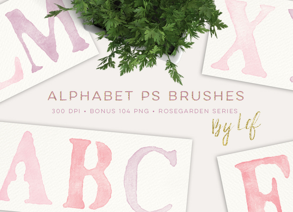 Photoshop Brushes Alphabet Painted, a Brush Add-On by By Lef