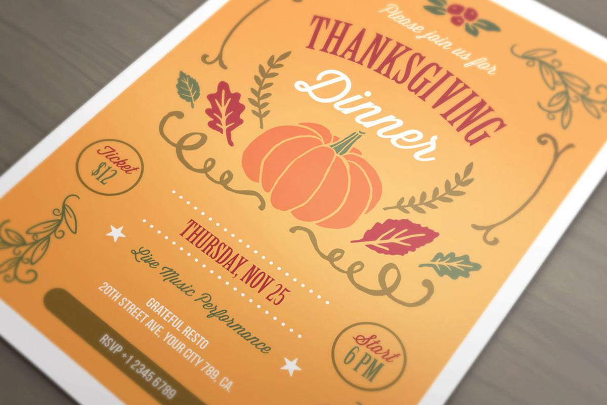 Thanksgiving Dinner Flyer, a Flyer Template by Me55enjah Design ...