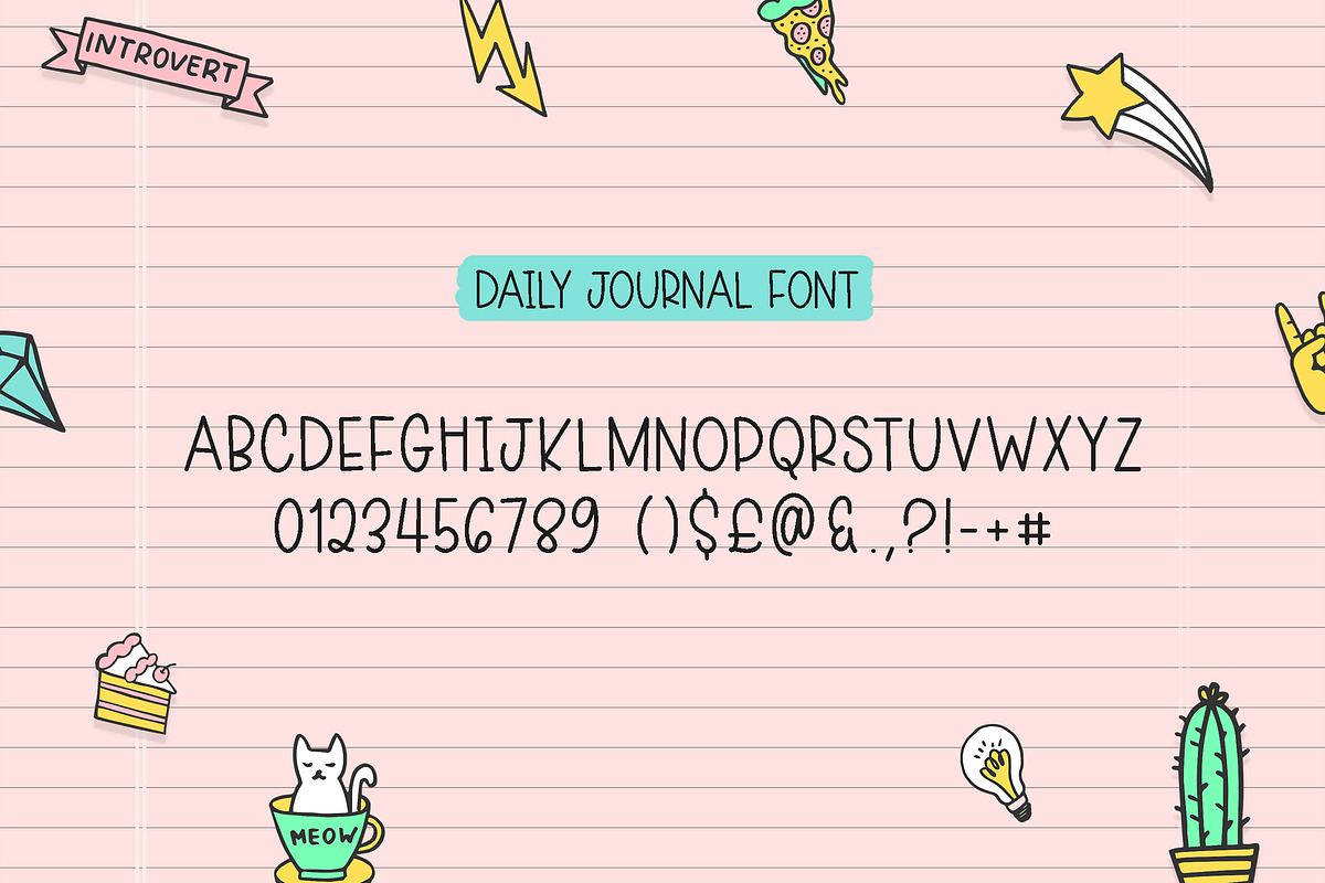 Daily Journal Font, a Font by Lollipop Hand Drawn