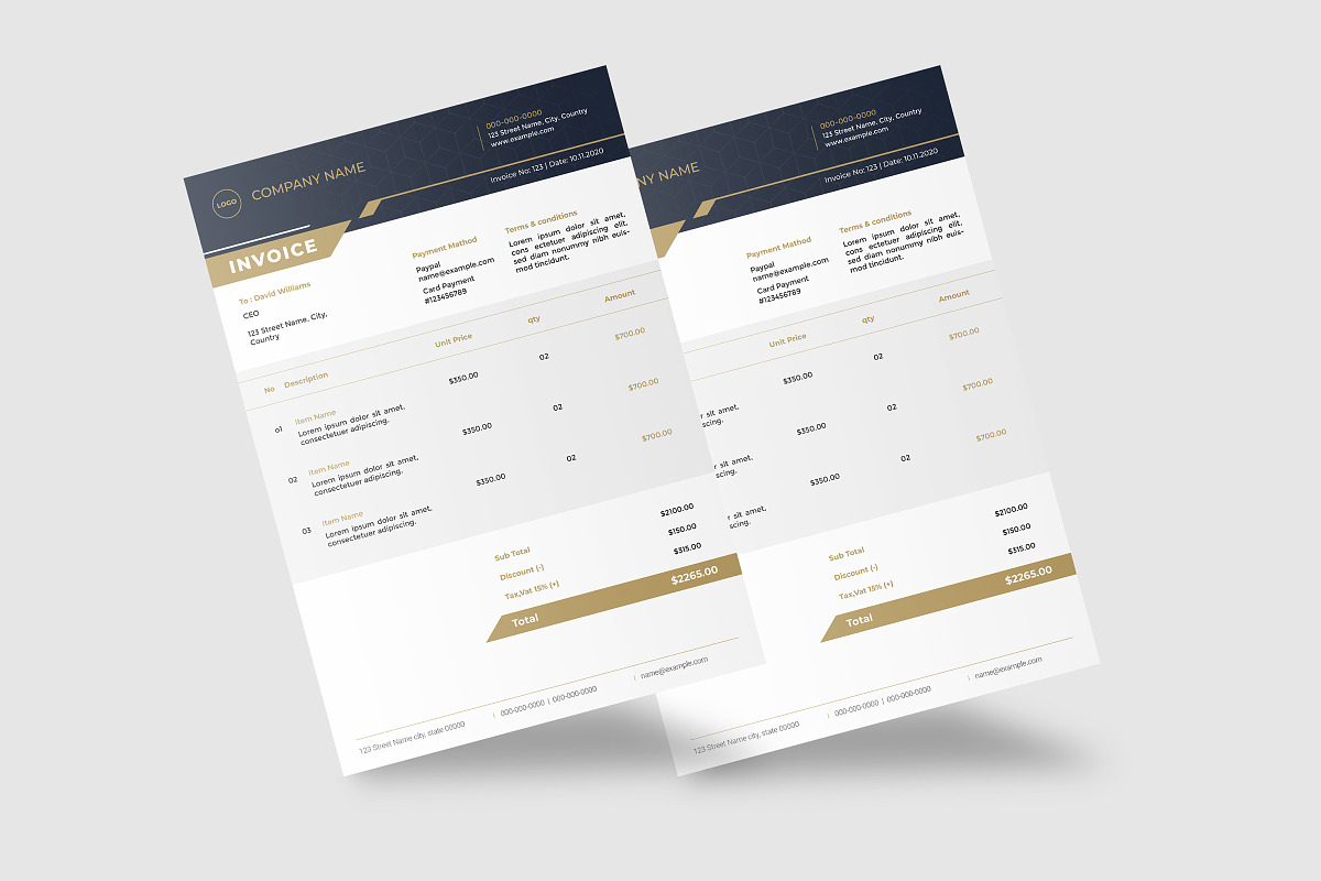 Invoice Template, a Stationery Template by retrographix