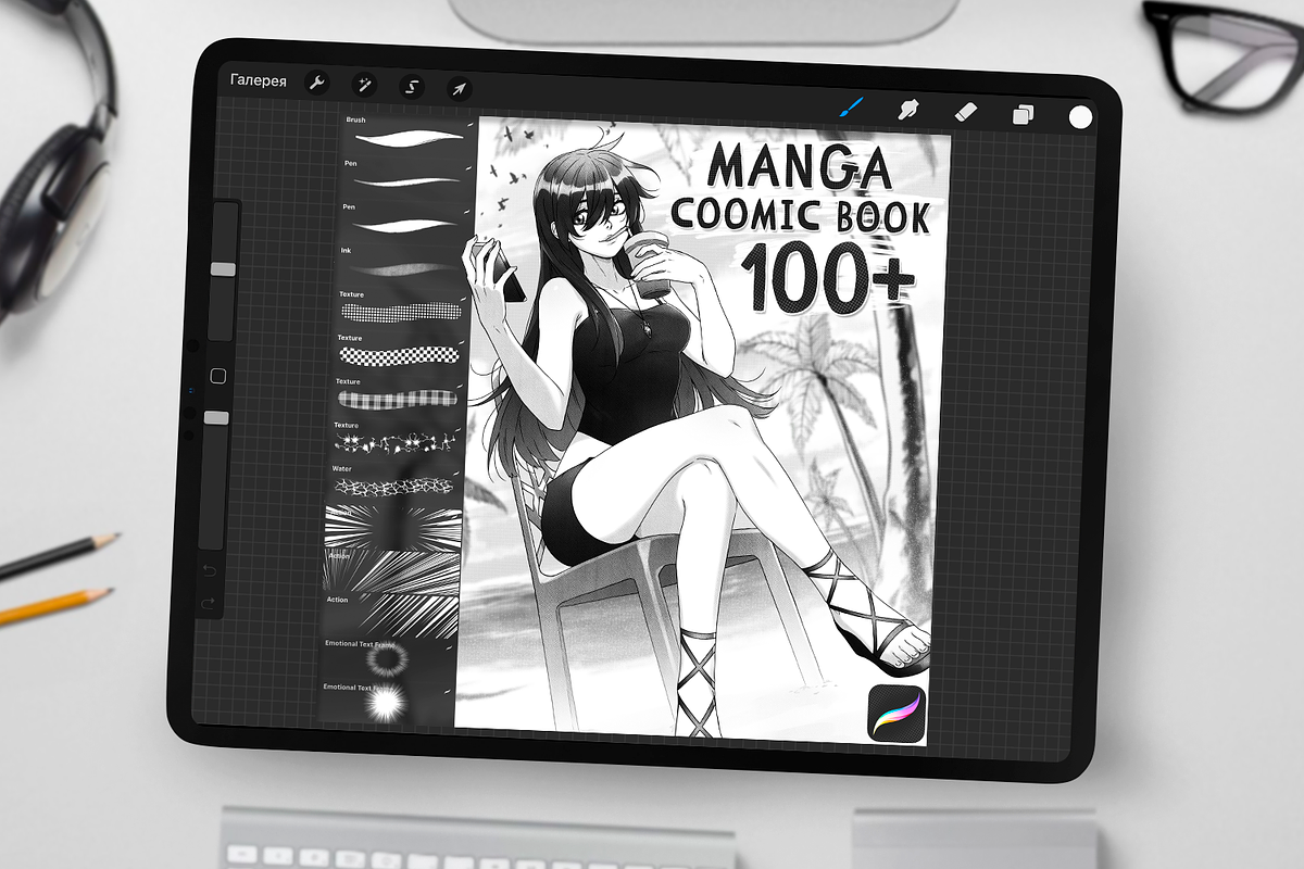 100+ Manga Brushes for Procreate | Creative Market