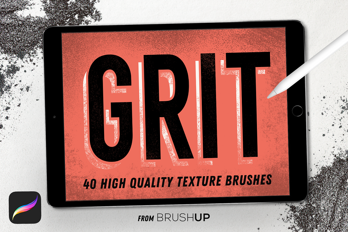GRIT Texture Brushes for Procreate, a Brush Add-On by BrushUp