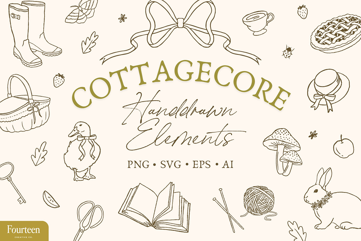 Cottage Core Illustrations PNG SVG EPS