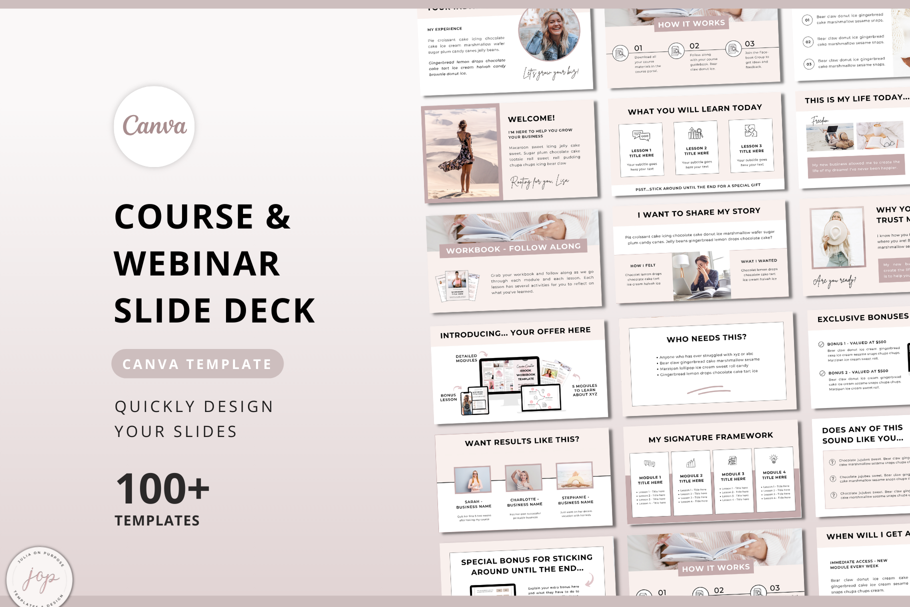 Course Webinar Slide Deck Templates, a Presentation Template by Julia ...