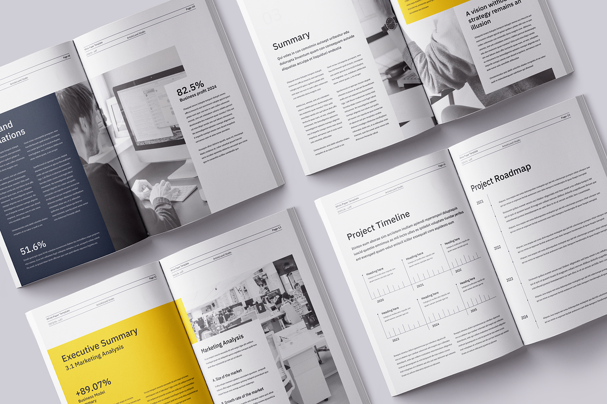 White Paper | Canva, Word, PPTX, IND, a Brochure Template by ArtisticLand