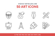 Line Icons Art Set, an Outline Icon by Jumbo Icons