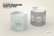 Clear Hexagon Twist Top Box Mockup, a Cups & Container Mockup by INCDesign