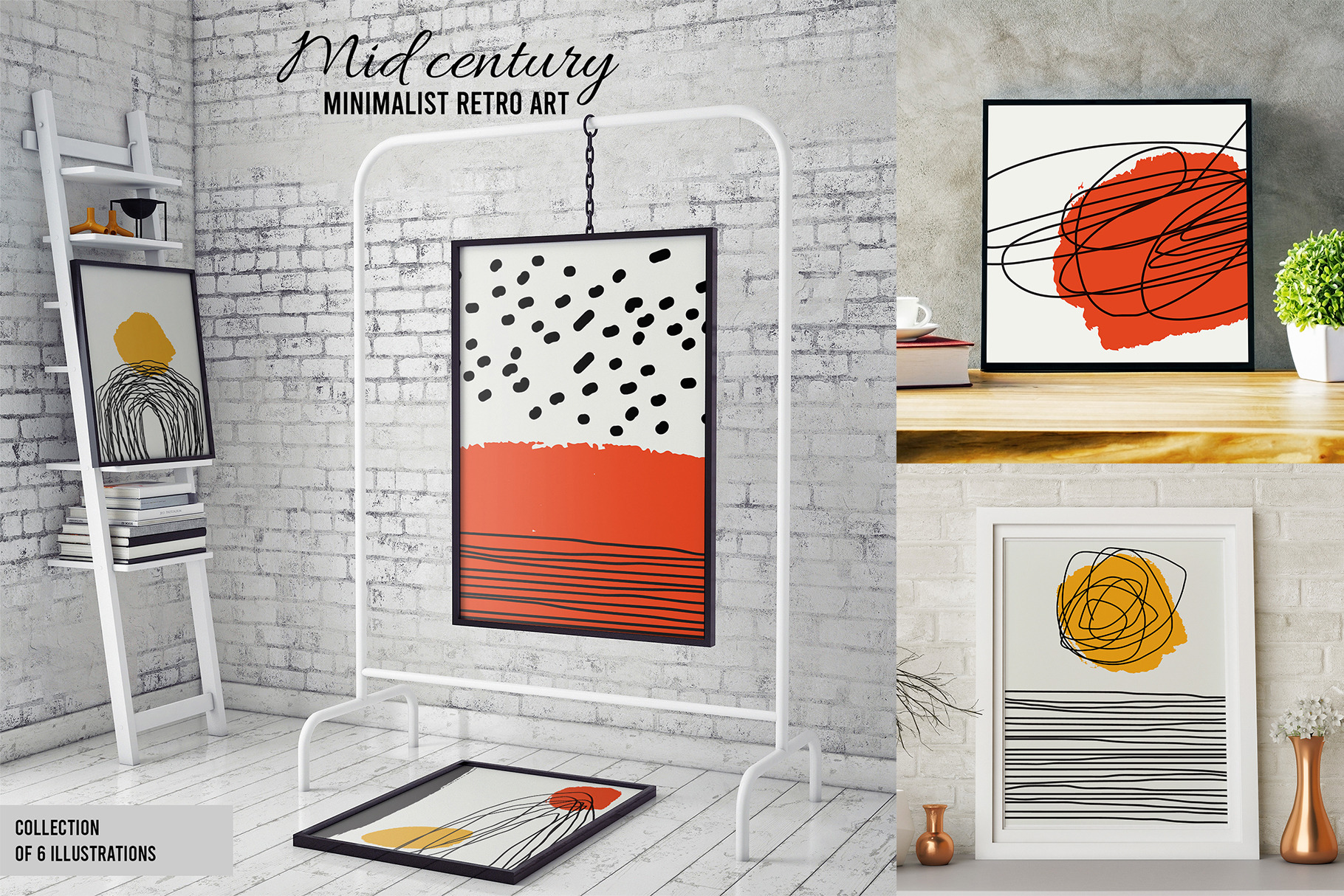 Mid century minimalist retro art 2, a Decorative Illustration by ...