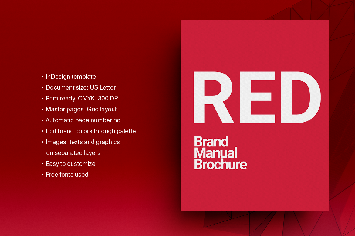 Red Brand Guidelines Layout, a Brochure Template by Boris Cupac