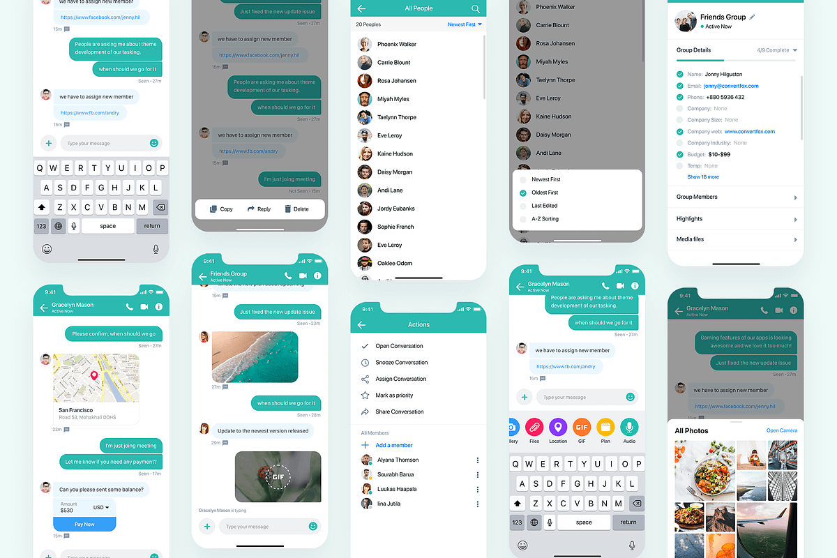 Sophie Messaging app ui kit, an UI Kit Template by Uidigger