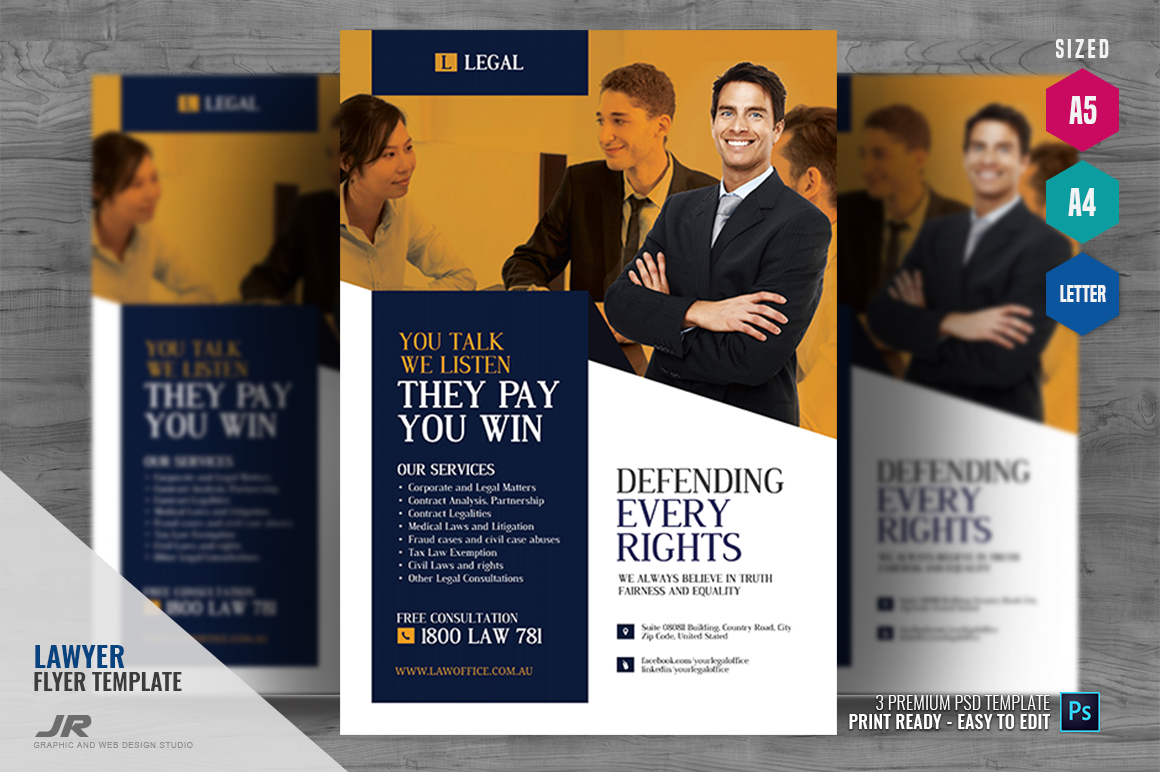 Legal and Law Services Flyer, a Flyer Template by PSDPixel