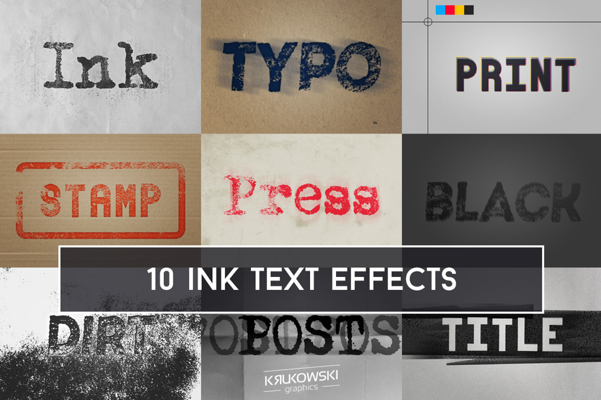 Ink Text Effect, a Layer Style Add-On by Krukowski Graphics