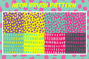 Neon brush pattern collection, a Pattern Graphic by faitotoro