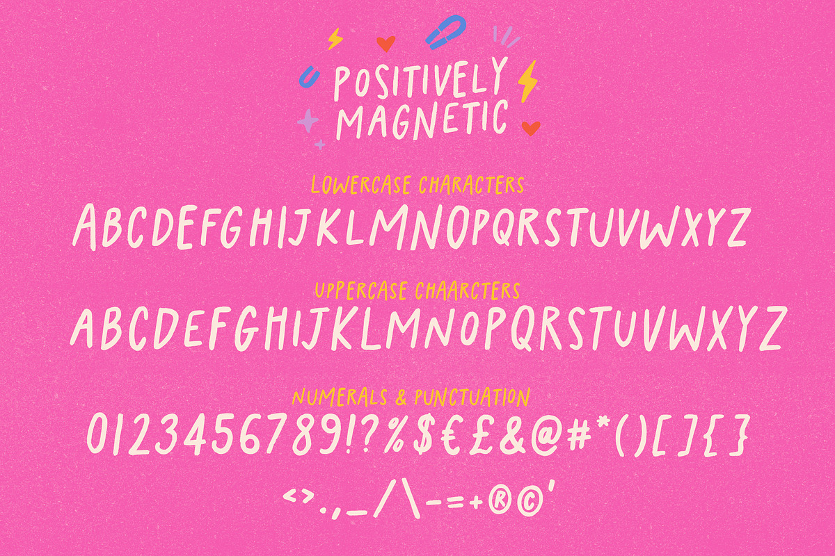 Positively Magnetic Font, a Font by ReveryWorks