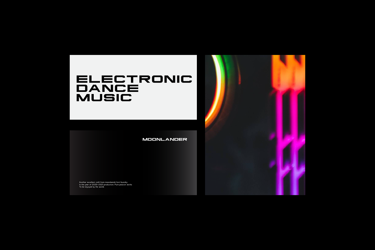 Moonlander - modern wide bold font