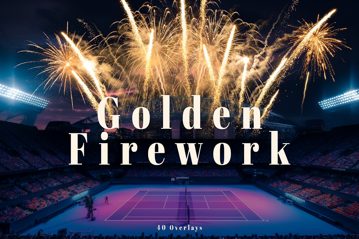 40 Golden Firework Festive Overlays, a Texture Graphic by smishura