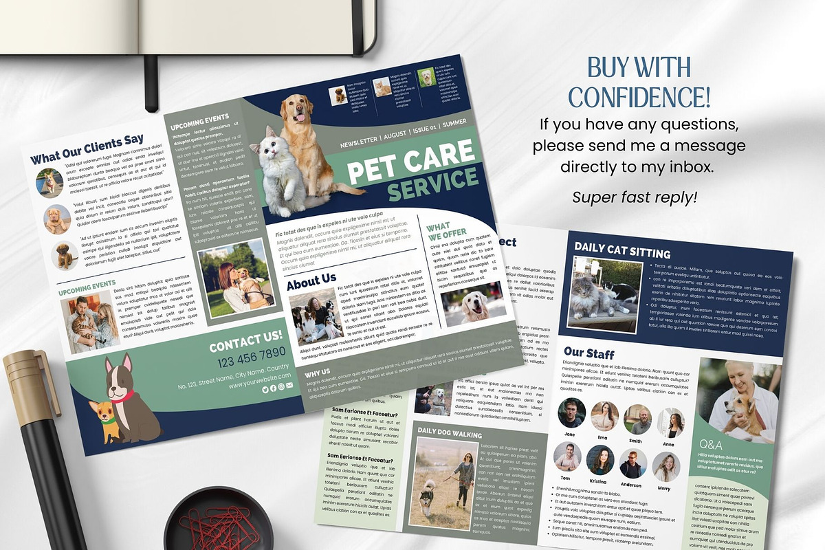 Canva newsletter template for pet care
