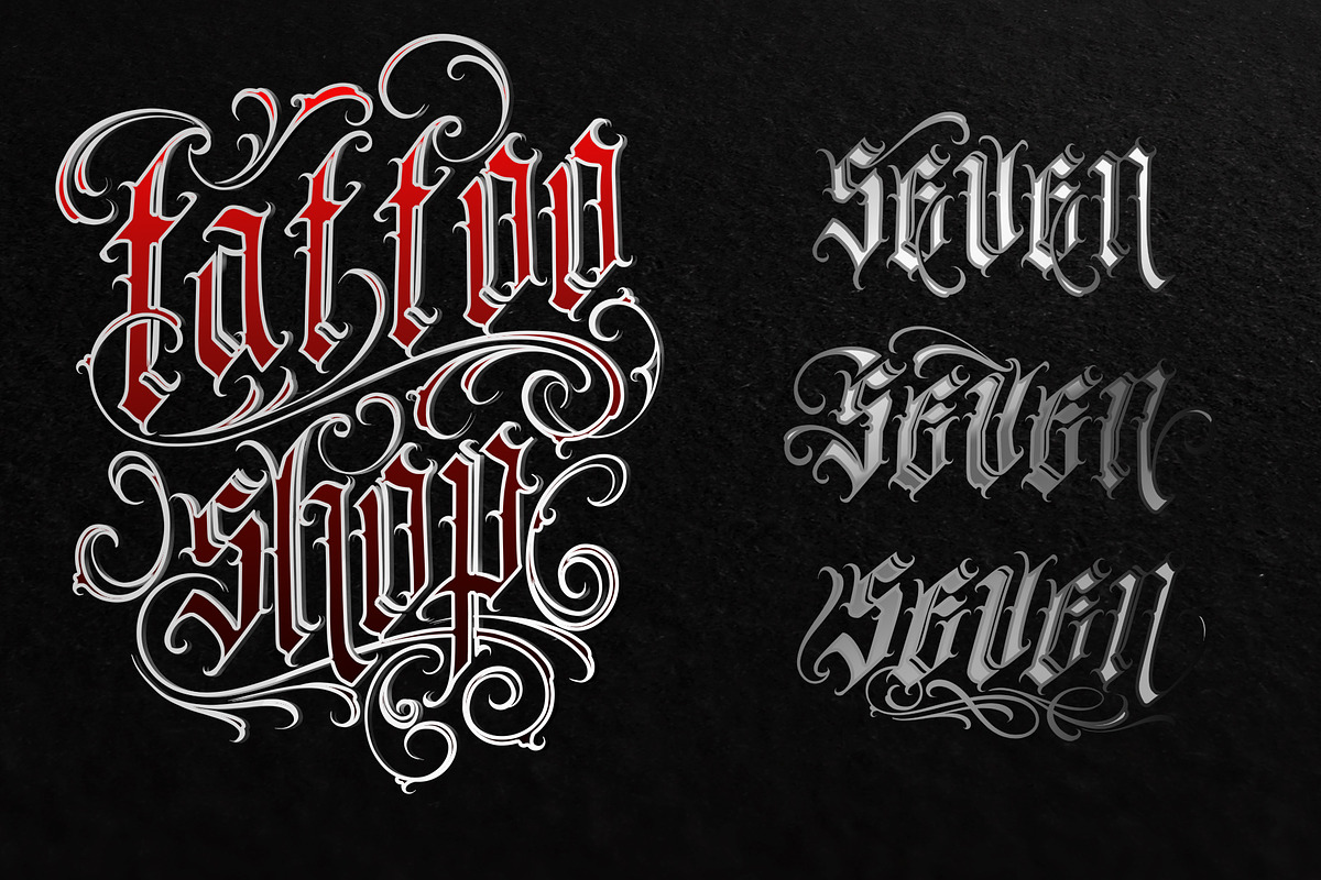 SINNERS FONT + Decorative bonus, a Blackletter Font by dansdesign ...