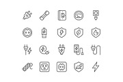 Line Surge Protector Icons, a Technology Illustration by Davooda