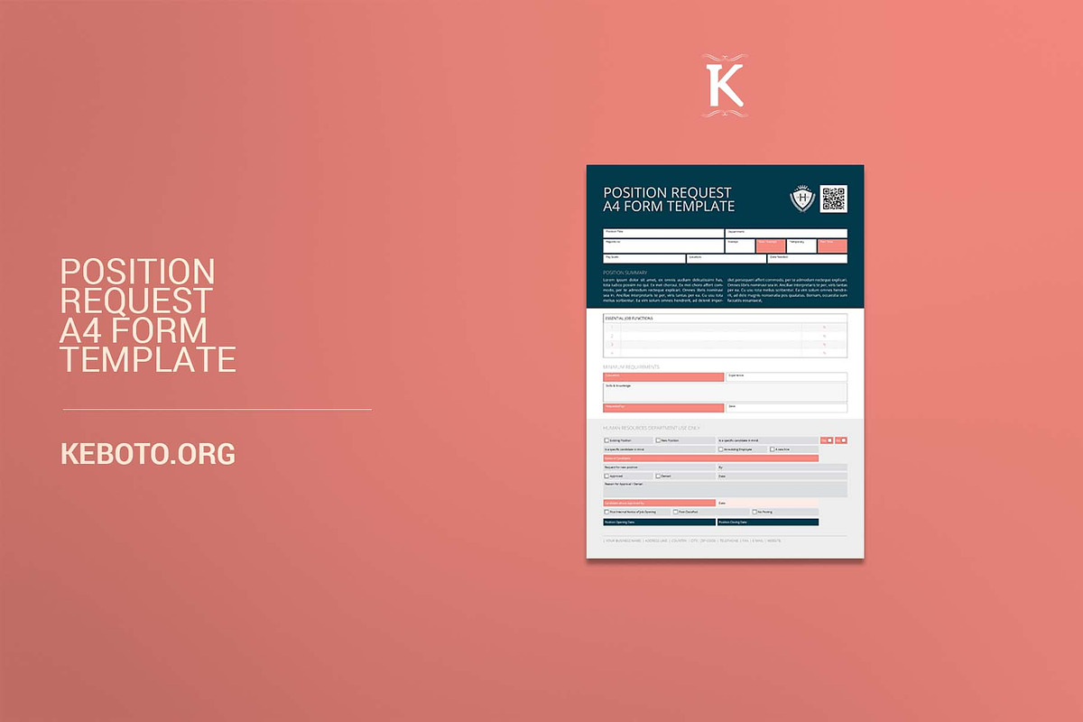 Position Request A4 Form Template, a Templates & Theme by Keboto