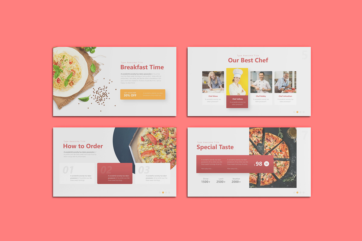 Dinner Food PowerPoint Template