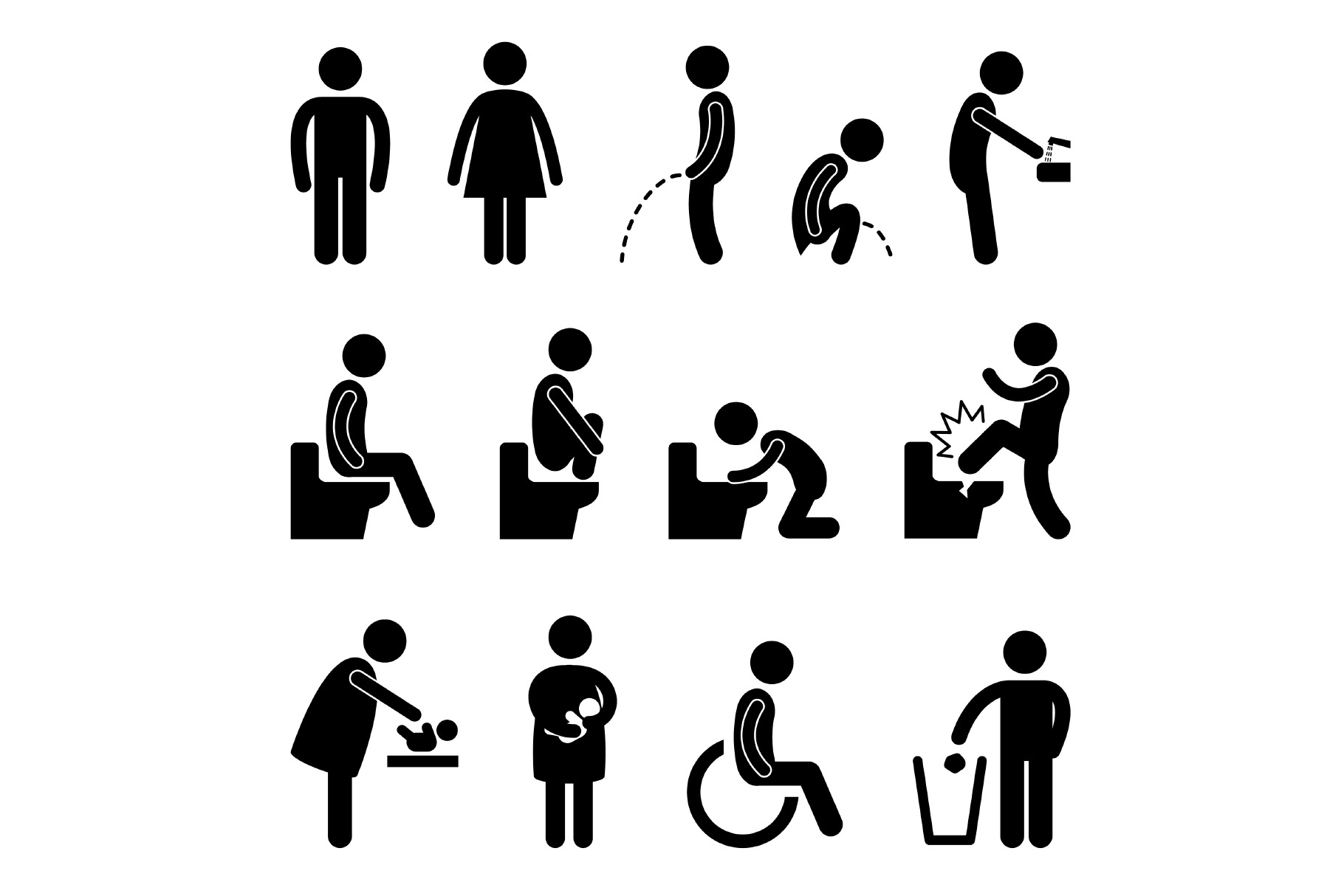 Toilet Bathroom Restroom Sign Symbol, a Person Illustration by Leremy ...