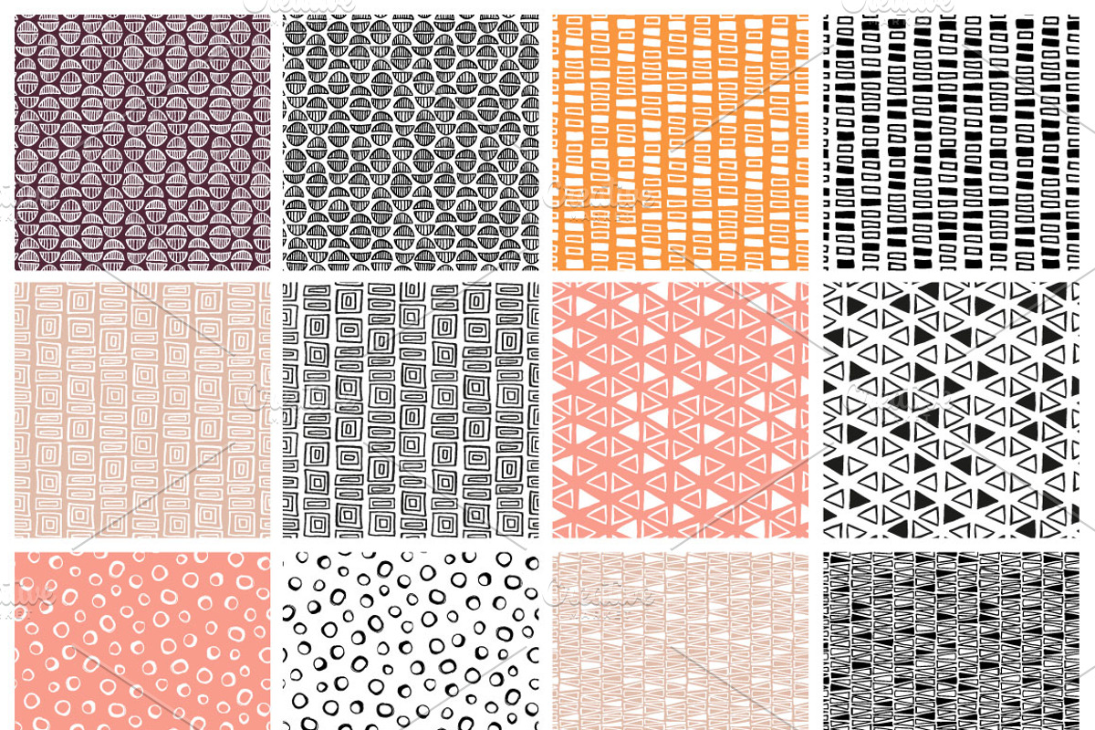 Ink geo patterns, a Pattern Graphic by Wild Rose