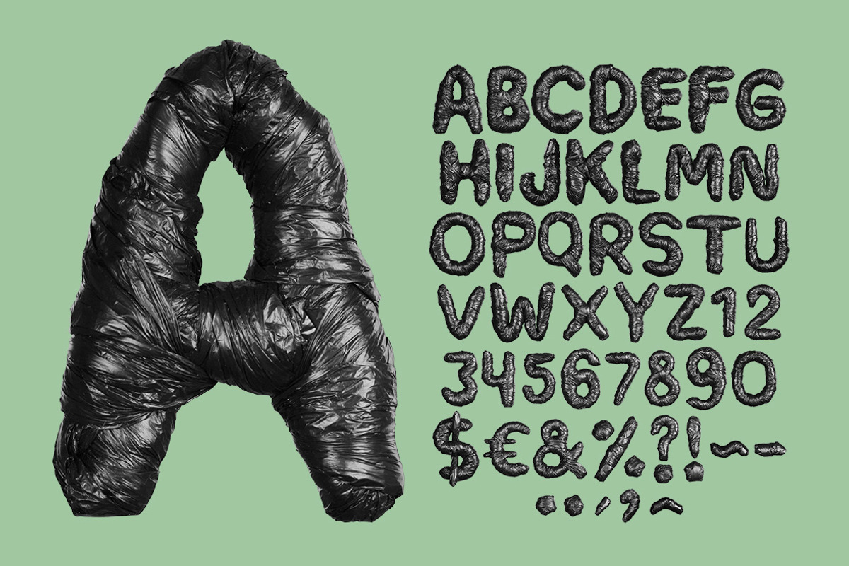 Black Garbage Bag Font, a Font by Handmadefont | Creative Market