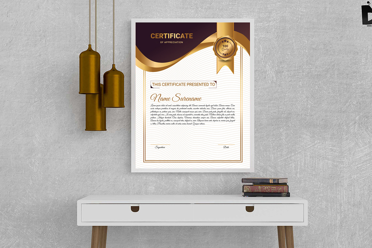 Creative Certificate Design Template, a Stationery Template by MRI STUDIO