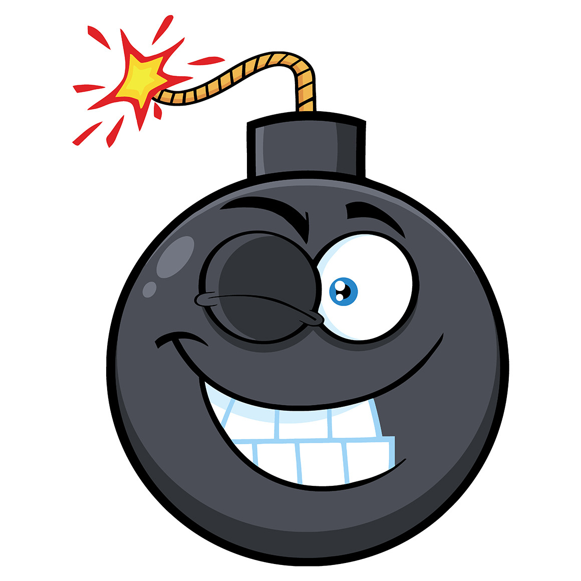 Winking Bomb Face Cartoon Character, a Person Illustration by HitToon ...
